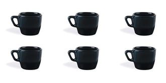Excelsa Eclipse Lot de 6 tasses &agrave; caf&eacute; noires, c&eacute;ramique Stoneware, capacit&eacute; 70 ml