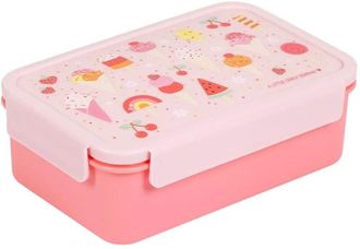 A Little Lovely Company Bento Lunchbox Designs - Brotdose, Brotdose, Fr&uuml;hst&uuml;cksbox, Snackbox f&uuml;r Kinder (weiches Rosa)