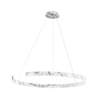 Luce-Ambiente-Design Semicircular Suspension LED Navel in Metal with Marble Effect with CCT 100 cm