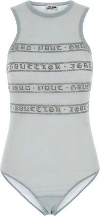 Jean Paul Gaultier Femme, Tops, Bleu, Taille: 38 FR Pastel Light Stretch Mesh Bodysuit