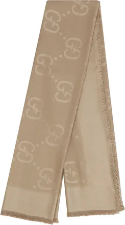 Gucci Womens Scarf Wool And Silk Camel Ovis Aries Aries; Scarfs