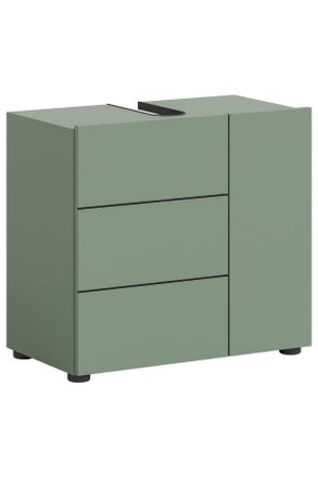 MID.YOU Mid.you Waschbeckenunterschrank, Grün, Holzwerkstoff, 1 Fächer, 60x57x34 cm, FSC MIX, stehend, freistehend, Badezimmer, Badezimmerschränke