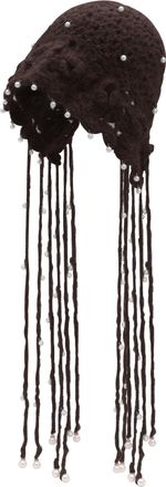 ZLYC Damen H&auml;kelm&uuml;tzen Strickm&uuml;tze Crochet Slouchy Beanie mit Tassel(Perlen Kaffee),Einheitsgr&ouml;&szlig;e