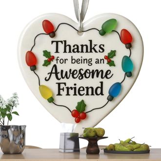 Generic Keramik Herz Ornament - 3D Herz Meer Freundschaft Anh&auml;nger Thema Geschenk f&uuml;r Freunde Liebhaber dekorativ h&auml;ngend, f&uuml;r Home Office Schlafzimmer Schlaf