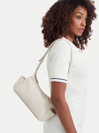 Calvin Klein Handtasche Calvin Klein Pockets Monologo Crossbody LV04F3687G Creme