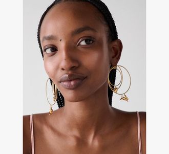 Kate Spade New York Kate Spade Secret Garden Charm Creolen f&uuml;r Frauen in Gold Mehrfarbig
