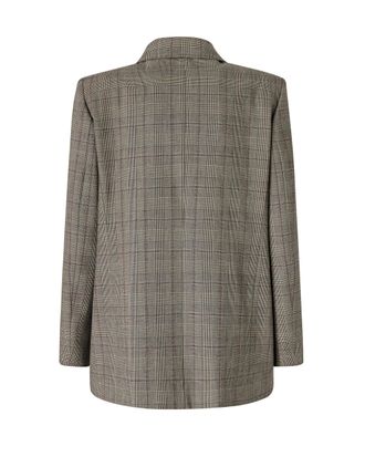 Pinko Womens Double-Breasted Jacket Beige-Burgundy-Black Polyester Beige/burgundy/black