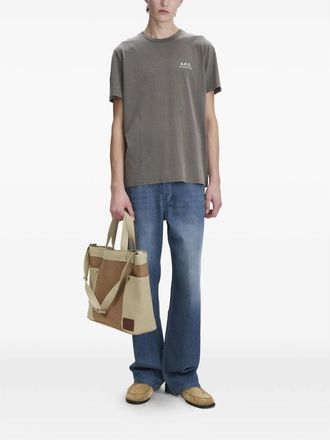A.P.C. Logo-Embroidered T-Shirt - Gray
