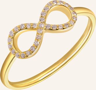 Leaf Ring Infinity Aus 18 Karat Gelbgold Mit Diamanten gold