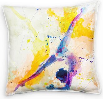 Paul Sinus Art Turnen IV Deko Kissen mit Füllung 40x40cm für Couch Sofa Lounge Zierkissen - Dekoration zum Wohlfühlen