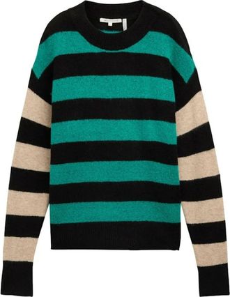 Tom Tailor Gestreifter Pullover mit Rundhalsausschnitt - - Knitwear - Damen - Mehrfarbig - S
