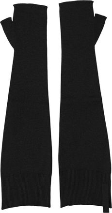 Dolce & Gabbana Black Virgin Wool Knitted Fingerless Men Gloves