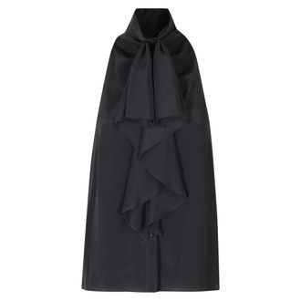 Alberta Ferretti Top cape en cady stretch - Femme - Blouses et Chemises - Noir - Taille: 38 FR