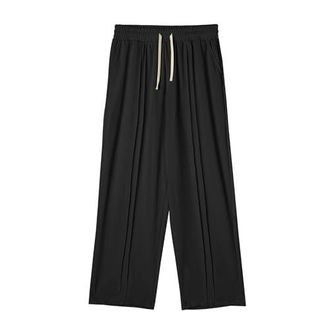 Generico Pantalon chino en tissu avec poches pour homme, style d&eacute;contract&eacute;, pour golf, coupe baggy et jambe large, Noir, 3XL