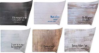 Villa D'Este Home Tivoli Dialetti Platzset, doppelseitig, Holzoptik, 6 St&uuml;ck