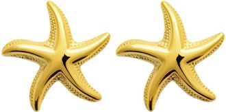 Brillaxis Boucles doreilles &eacute;toile de mer acier dor&eacute;