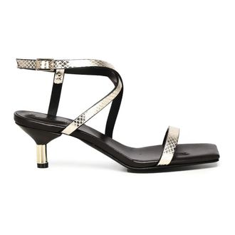 Giuliano Galiano Goldene Ledersandalen Eckige Zehenpartie - - Shoes - Damen - Gelb - 36 EU