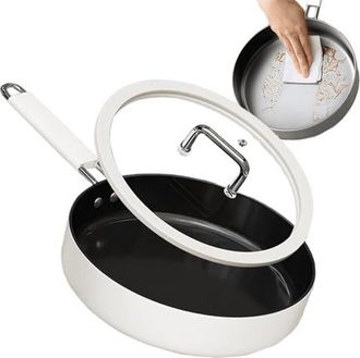 Generic Po&ecirc;le &agrave; frire - Rev&ecirc;tement antiadh&eacute;sif - Avec couvercle - Avec poign&eacute;e r&eacute;sistante &agrave; la chaleur - Pour cuisini&egrave;re &agrave; induction, cuisini&egrave;re &eacute;lectrique