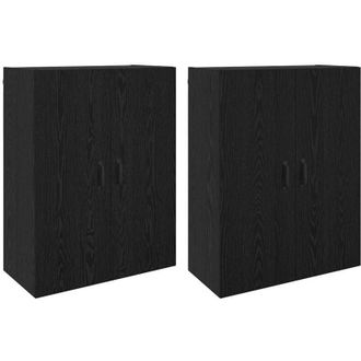 vidaXL Wandmontierte Schränke 2 pcs Schwarze Eiche 69.5 x 34 x 90 cm Vidaxl