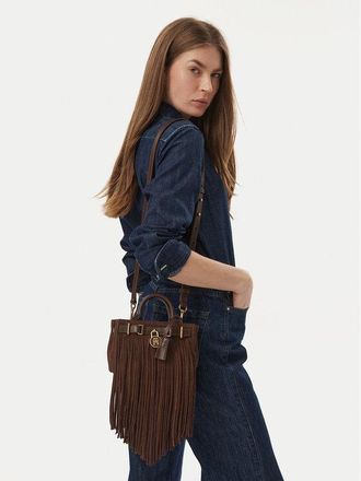 Tommy Hilfiger Handtasche American Icon Micro Tote Fringes AW0AW19217 Dunkelbraun