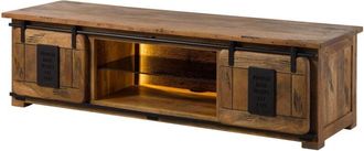 Massivmoebel24 TV-Board Mango / Altholz 180x55x50 natur lackiert railway lux 130