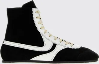 Dries Van Noten High-Top-Sneaker aus zweifarbigem Veloursleder mit runder Kappe
