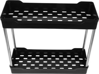 Pretyzoom K&uuml;chen Badezimmer-mehrzweck-Organizer aus Robustem Material Schwarzes Standregal f&uuml;r Kosmetik Gew&uuml;rze und Pflanzen Platzsparend Vielseitig Einsetzbar