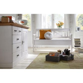 Maison Belfort home24 Sitzbank II 148 x 93 x 46cm Weiß/Kiefer Weiß