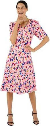 Damart Robe Larges Plis Effet Drap&eacute;, Femme, Evas&eacute;e, Rose Imp, 38