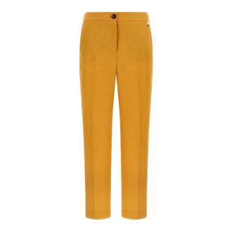 Herno Hose aus reinem Leinen - - Trousers - Damen - Gelb - S