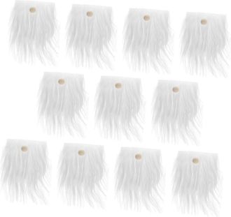 DOITOOL Zwergenbart Bastelset mit Weißen Kunstfell Bärten und Holzkugeln 48 Stück Selbstgemacht Wichtelpuppen Zubehör für Weihnachts und Valentinstagsdekorati