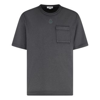 Alexander McQueen Baumwoll-Rundhals-T-Shirt - - Tops - Herren - Grau - XL
