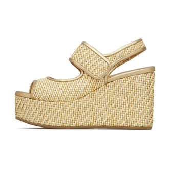 Loriblu Femme, Chaussures, Jaune, Taille: 38 EU Sandale compens&eacute;e en raphia