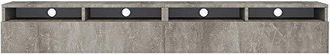 Selsey REDNAW - TV-Schrank/modernes TV-Board für Wohnzimmer, stehend/hängend, 200 cm breit (Betonoptik ohne LED)