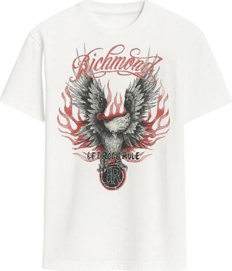 John Richmond Homme, Tops, Blanc, Taille: L Rmp26299Ts Graphic T-shirt