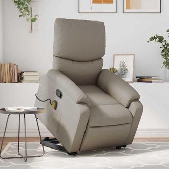 vidaXL Vidaxl - Fauteuil inclinable de massage Cappuccino Similicuir