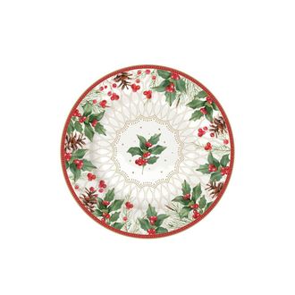 Easy Life Kuchenteller Christmas Berries Mistelzweige D. 19cm Porzellan
