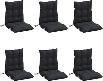 vidaXL Niedriglehner-Auflagen 6 Stk. Schwarz Oxford-Gewebe vidaXL