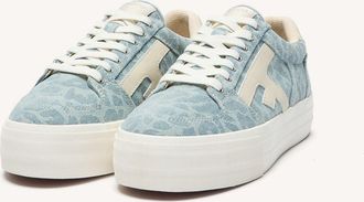 Faguo Baskets l&eacute;opard bleu et cr&egrave;me