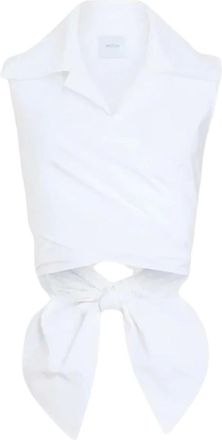 Patou Femme, Tops, Blanc, Taille: 38 FR Haut sans Manches Drap&eacute;