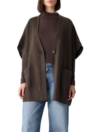Comma Poncho-Cape mit Knopfverschluss