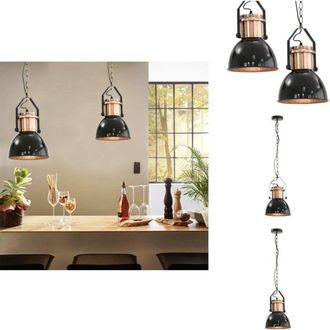 vidaXL Plafonniers 2 pcs Noir Rond E27 - Luminaires Dint&eacute;rieur - Plafonniers - &Eacute;clairage Plafond - Lampe Suspension - Lampadaire