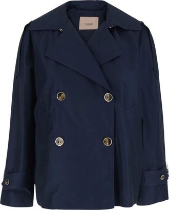Twinset Femme, Manteaux, Bleu, Taille: 34 FR Jackets