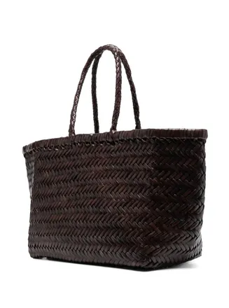 Dragon Diffusion Womens Handbag Bamboo Triple Jump Brown Leather Handbags Hand Bags