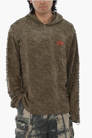 Diesel T-Shirt T-CRANE Cotton-Jersey with Vintage Effect and Hood size 3xl