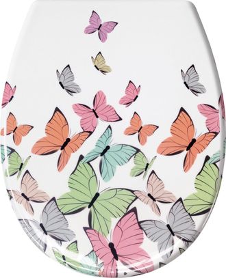 Kleine Wolke 1840148075 Butterflies WC-Sitz, Duroplast, Multicolor, 37 x 45 x 5 cm