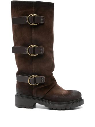 M&eacute;tisse buckle strap boots - Marron