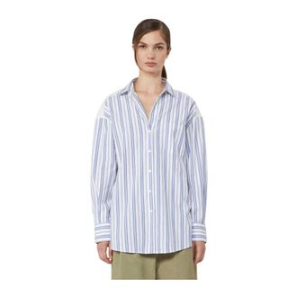 Max Mara Femme, Blouses et Chemises, Multicolore, Taille: 44 FR Chemise en popeline ray&eacute;e avec broderie Sangallo