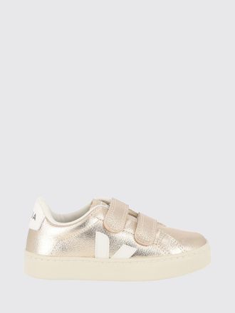 Veja Goldene Esplar Leder-Sneakers f&uuml;r Jungen mit Klettverschluss und Logo