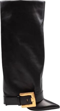 Balmain Stiefel - Anthem Leather Boots, Black - Gr. 36 (EU) - in Schwarz - f&uuml;r Damen